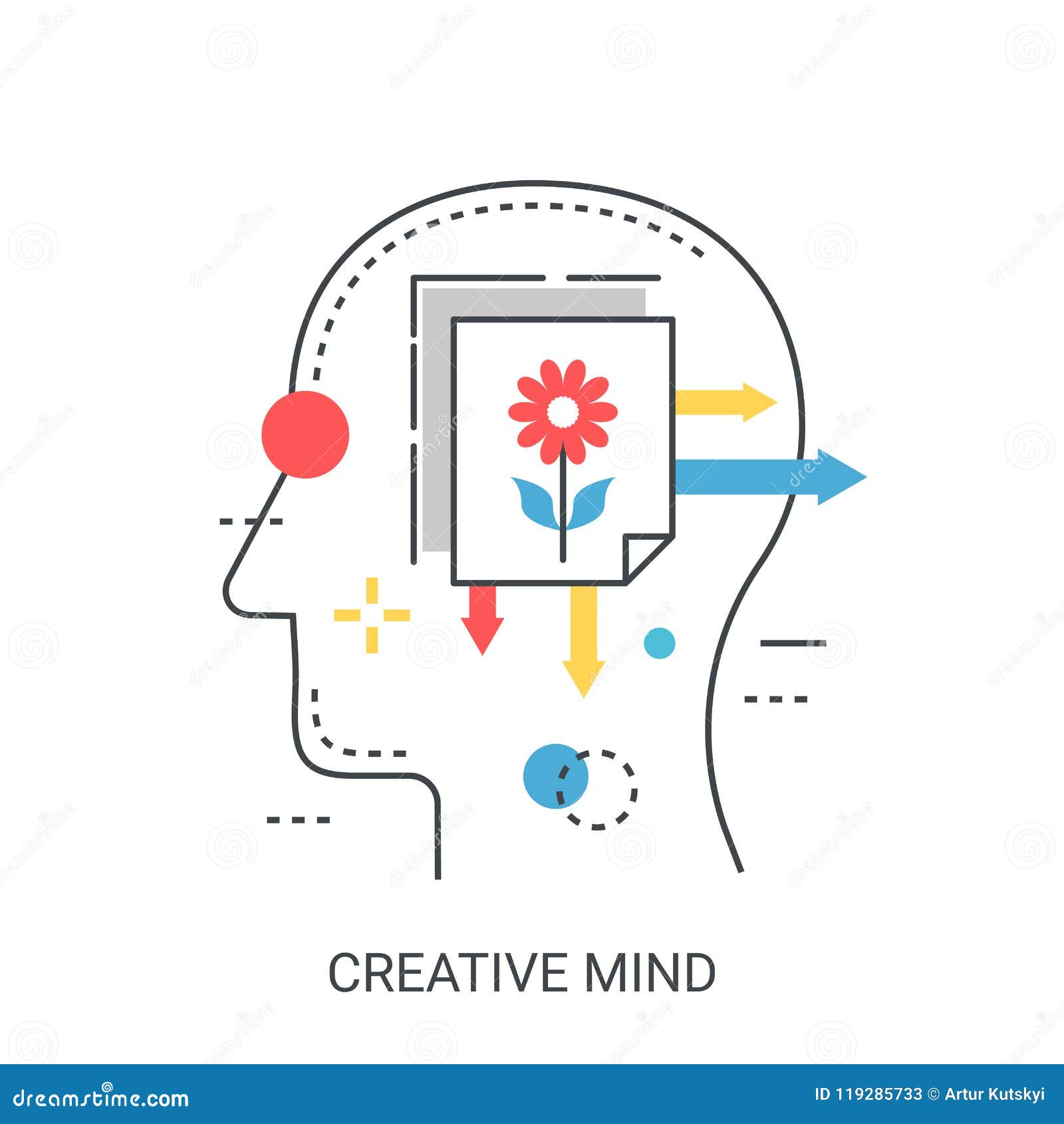 Creative Mind Vector Illustration Concept. Stock Vector - Illustration ...