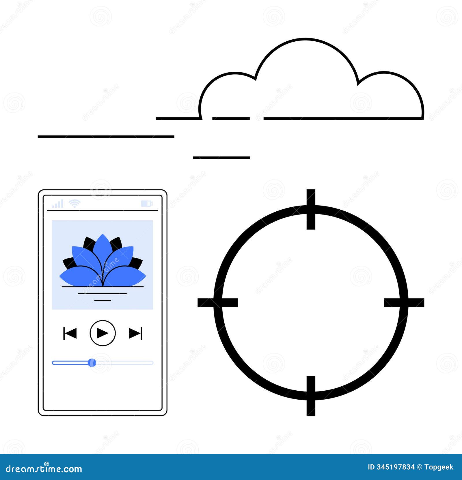 Creative Mindfulness and Focus Concept with Meditation, Cloud, and ...