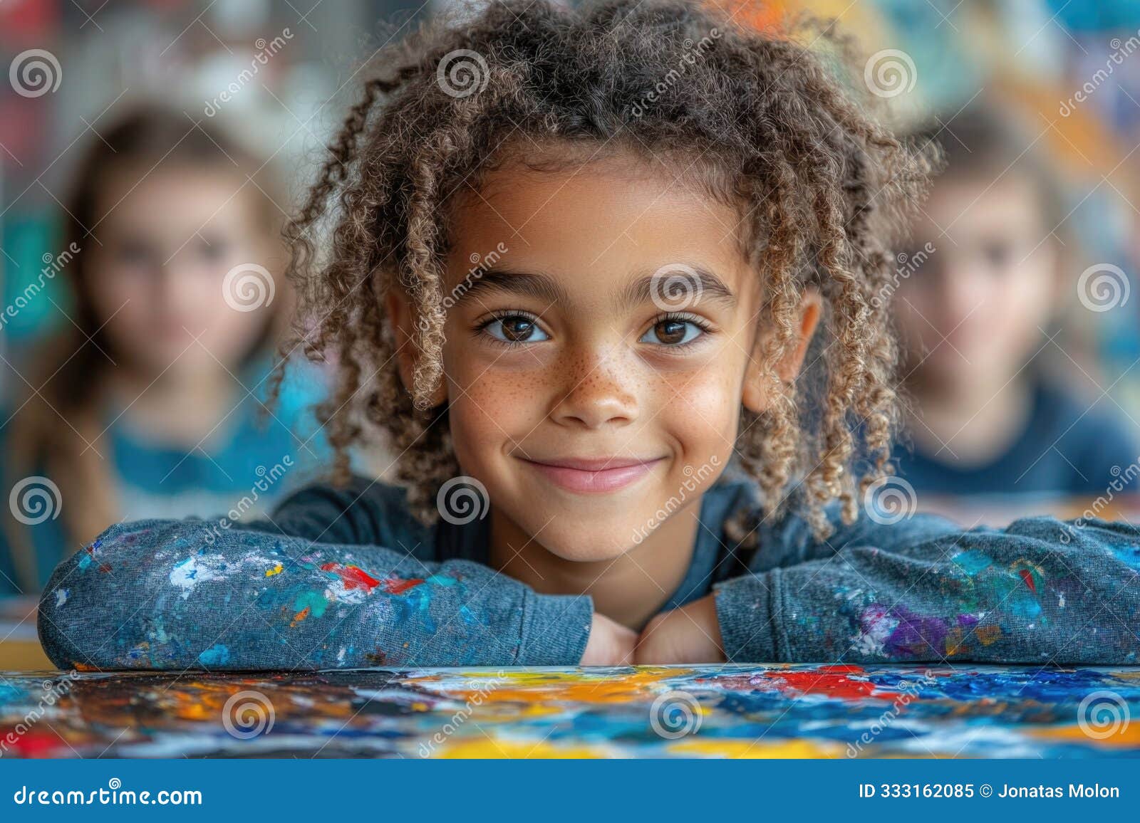 Creative Minds: Young Students Explore Art in the Classroom with Stock ...