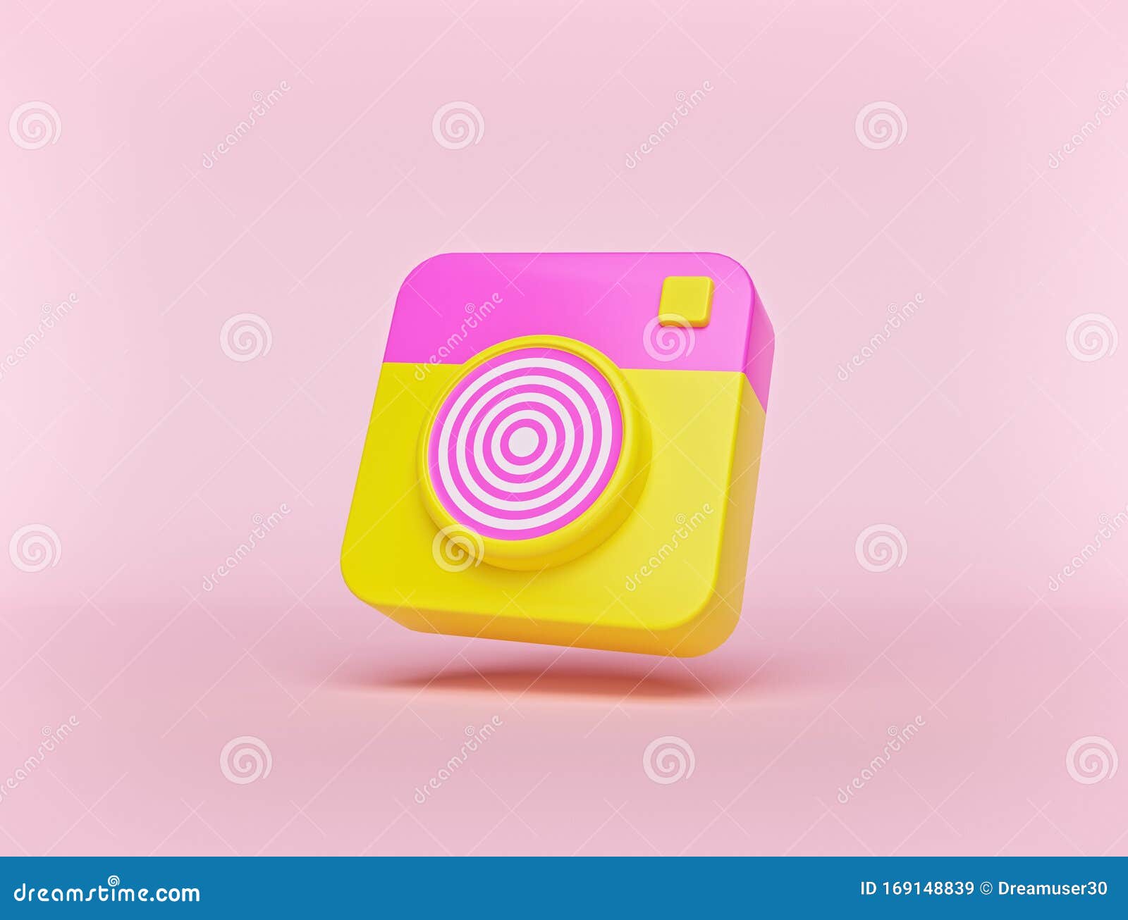 Fancy Camera Icon Isolated on Pastel Background. 3d Rendering Stock ...