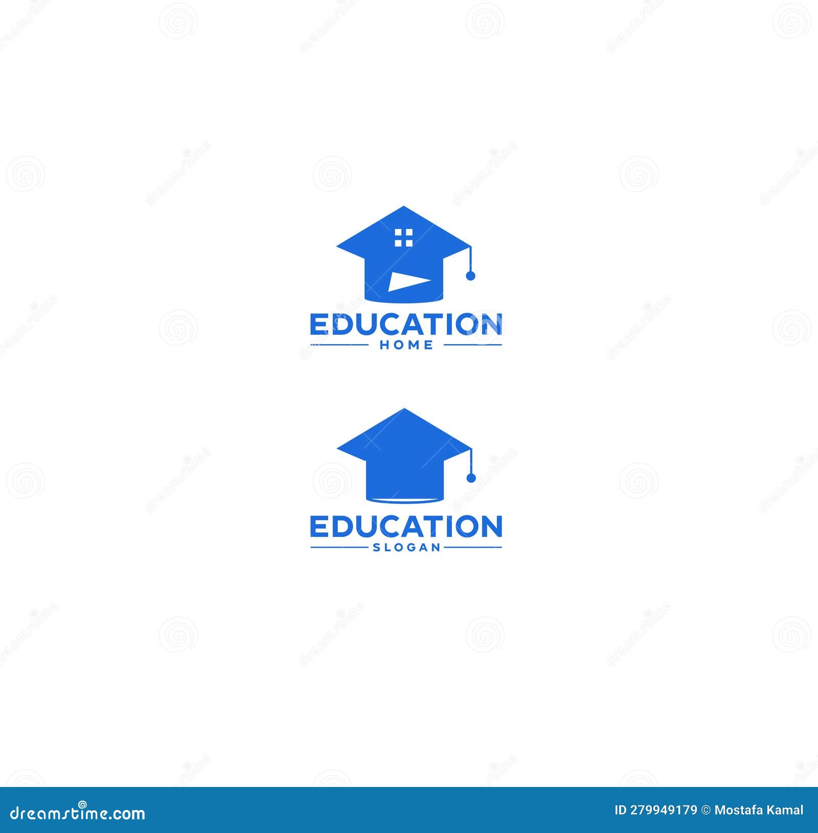 Creative Minimal Education Home Logo Design Template Stock Vector ...