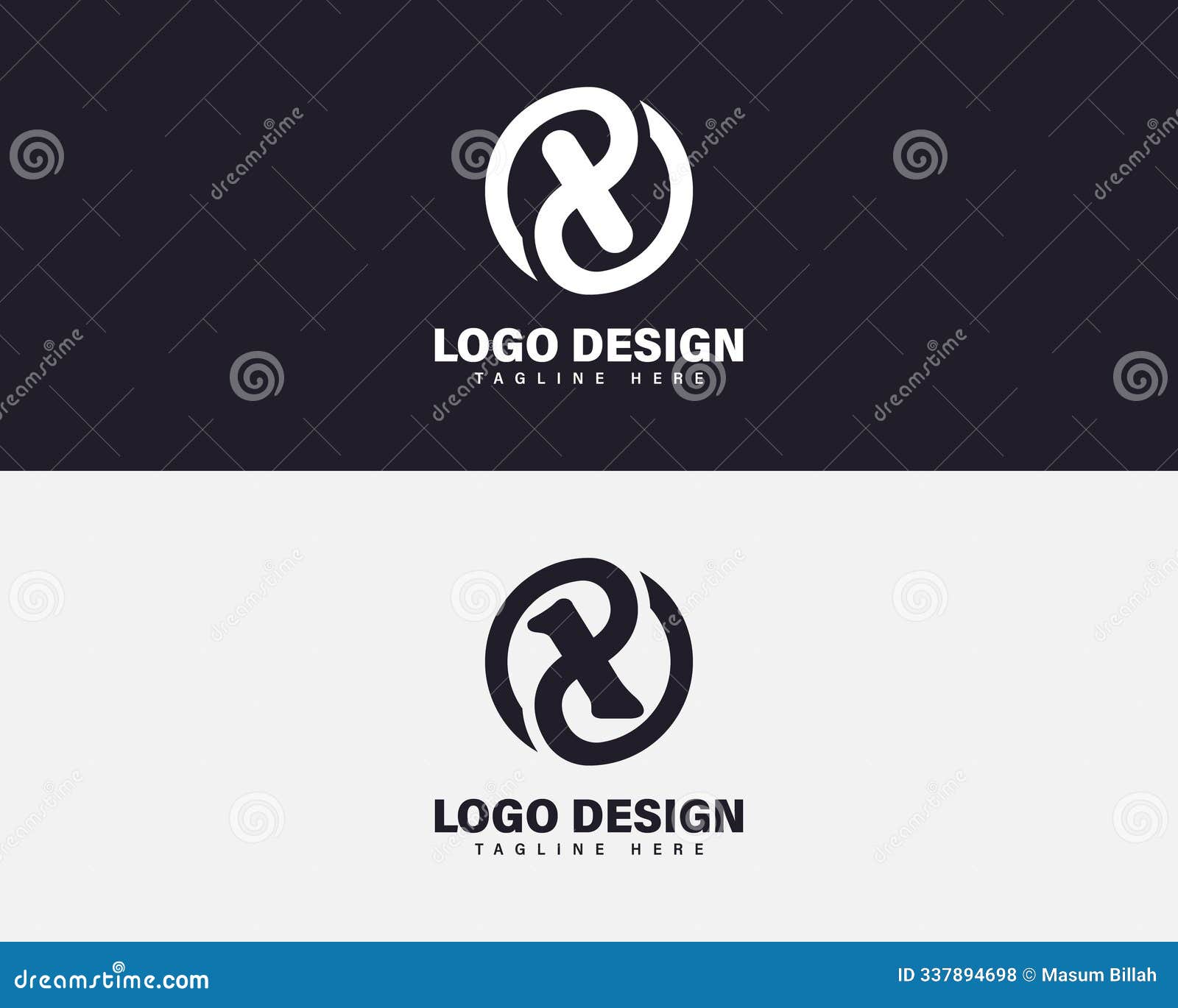 Creative and Minimal Elegant Circle with X Letters Logo Design Template ...