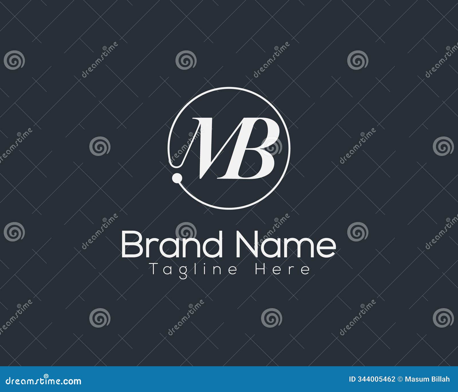 Creative and Minimal Elegant Circle with MB Letters Luxury Logo Design ...