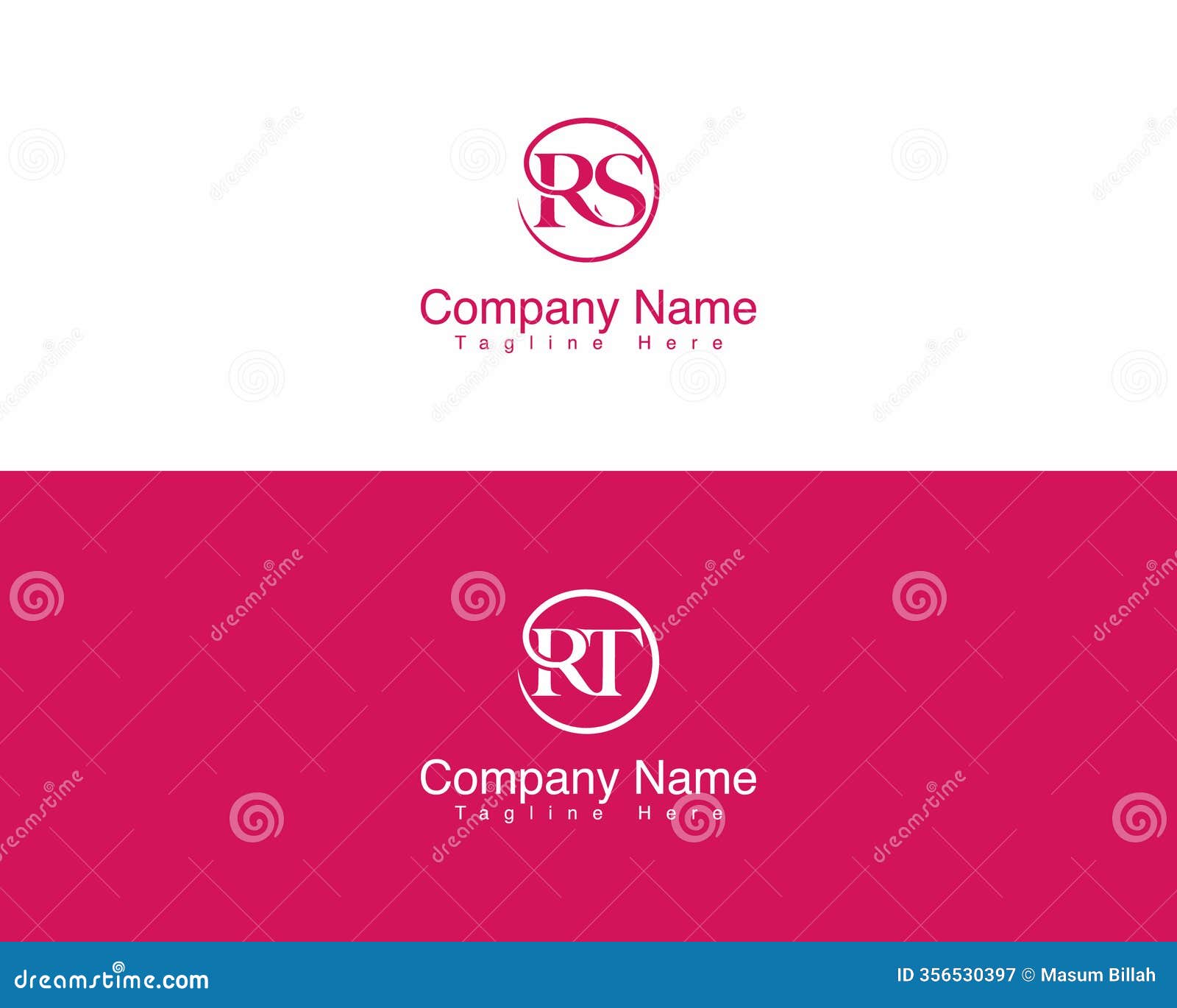 Creative And Minimal Elegant Circle With RS, RT Letters Logo Design ...