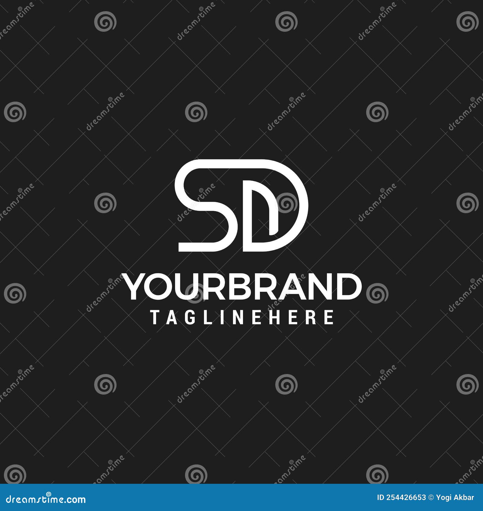 Creative Minimal Line Art Icon Logo SD Monogram Logo Line Design ...