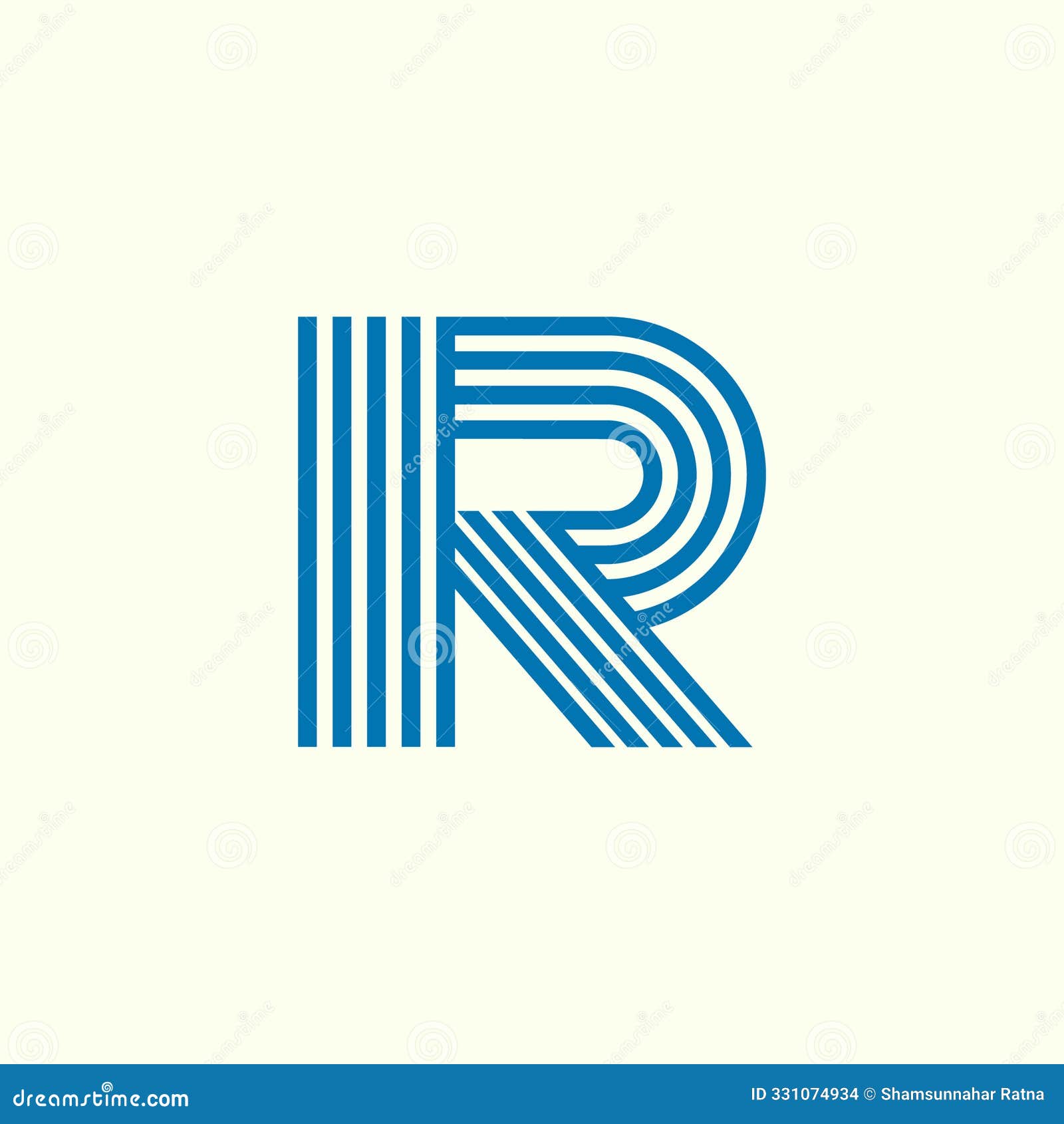 Creative Minimalist Geometric R Line Logo Stock Illustration ...