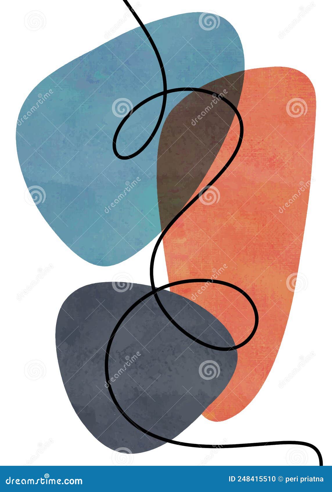 Creative Minimalist Hand Painted. Abstract Design with Doodles and ...