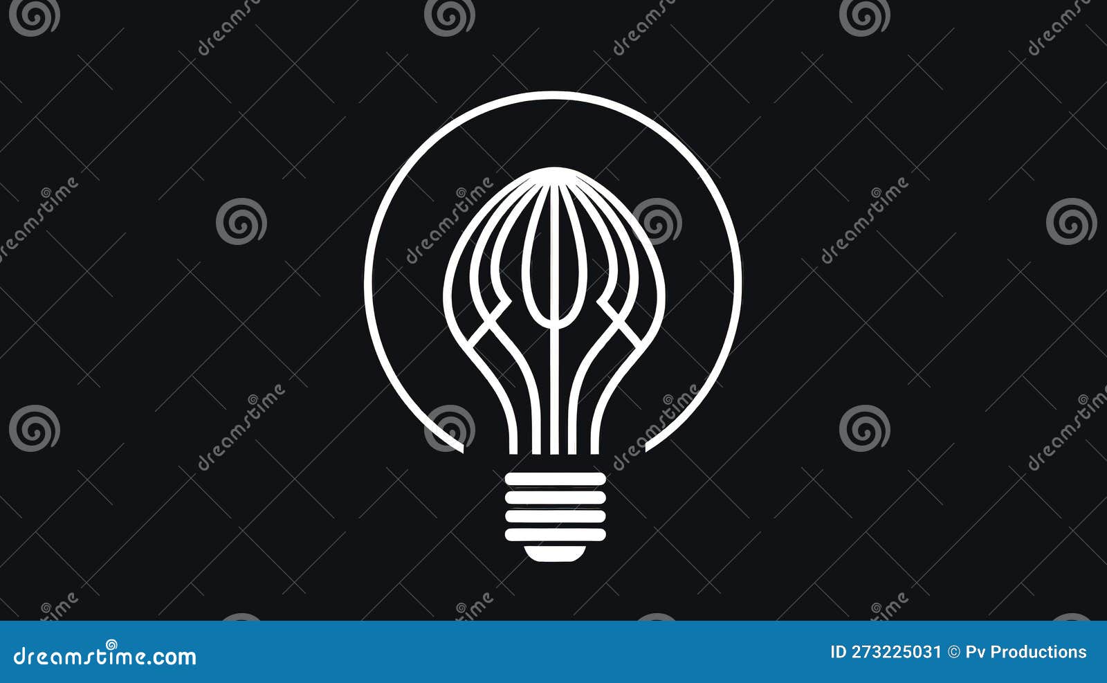 Creative Minimalist Light Bulb Logo, Generative AI. Stock Illustration ...