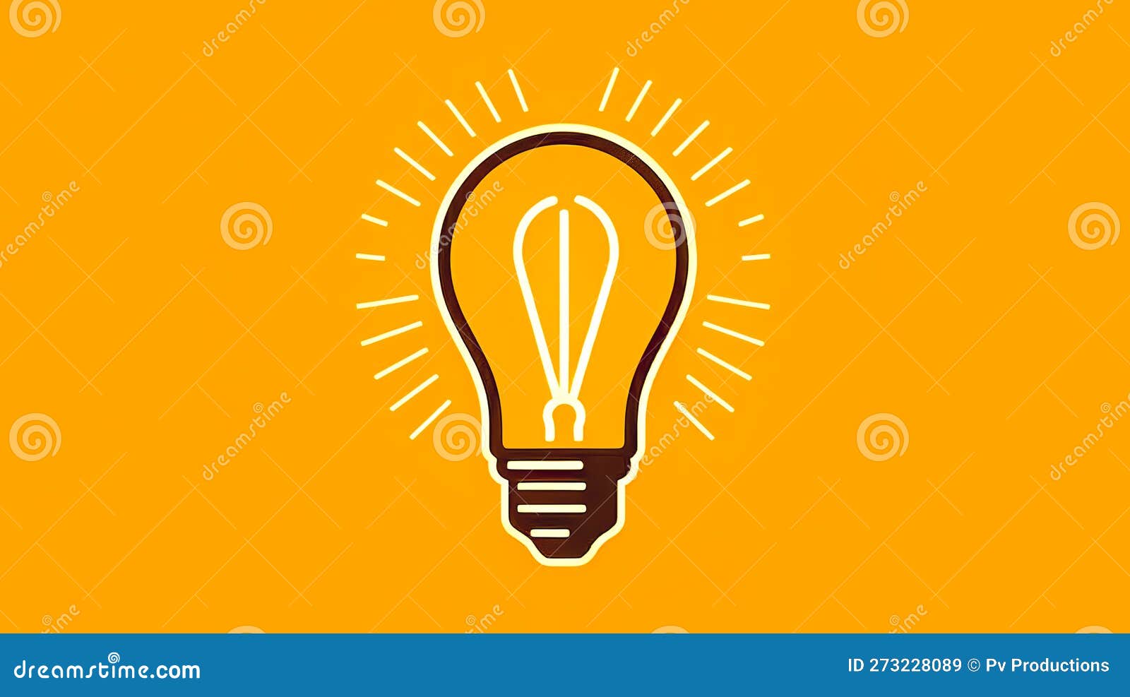Creative Minimalist Light Bulb Logo, Generative AI. Stock Illustration ...