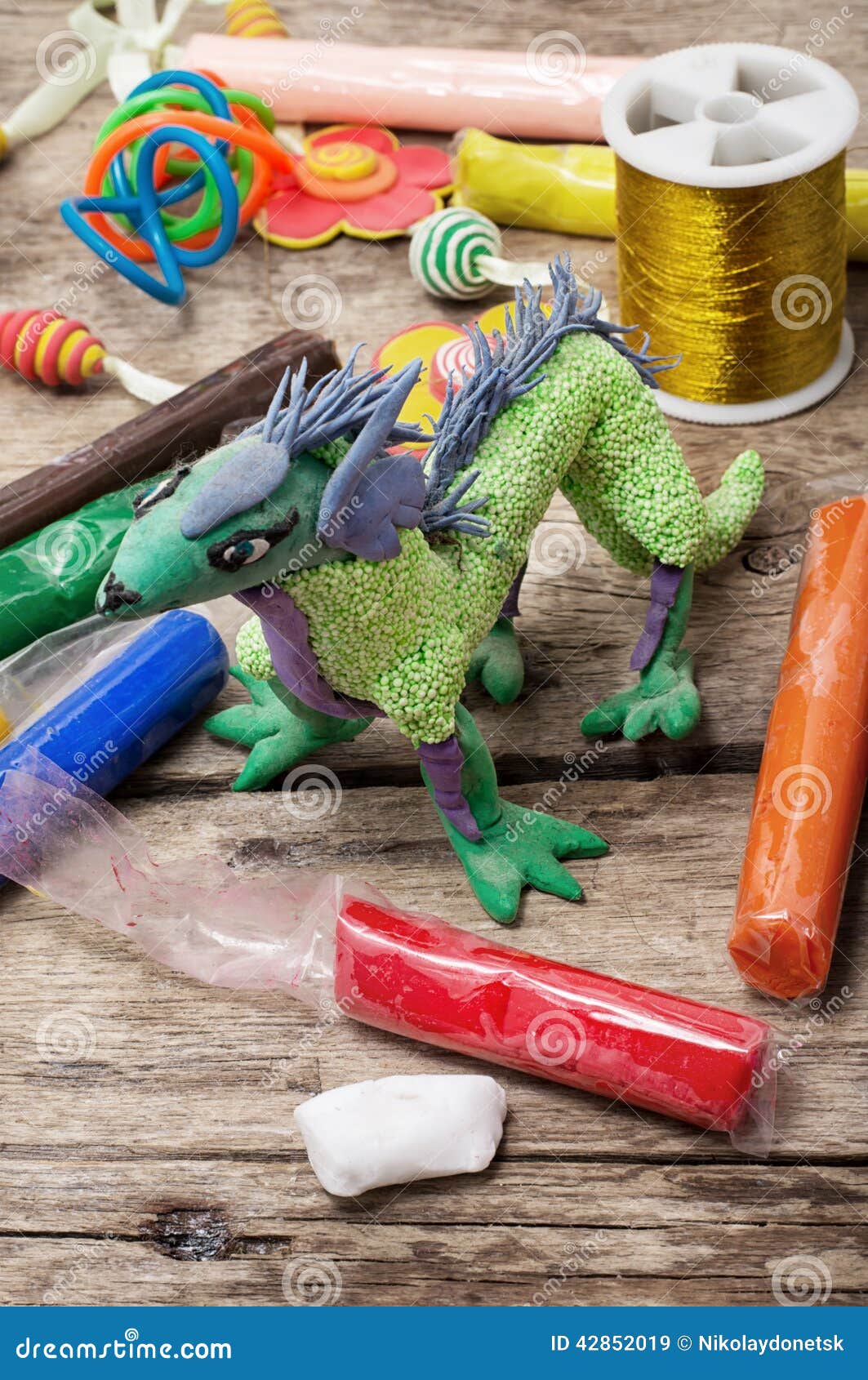 Creative modeling child stock image. Image of putty, development - 42852019