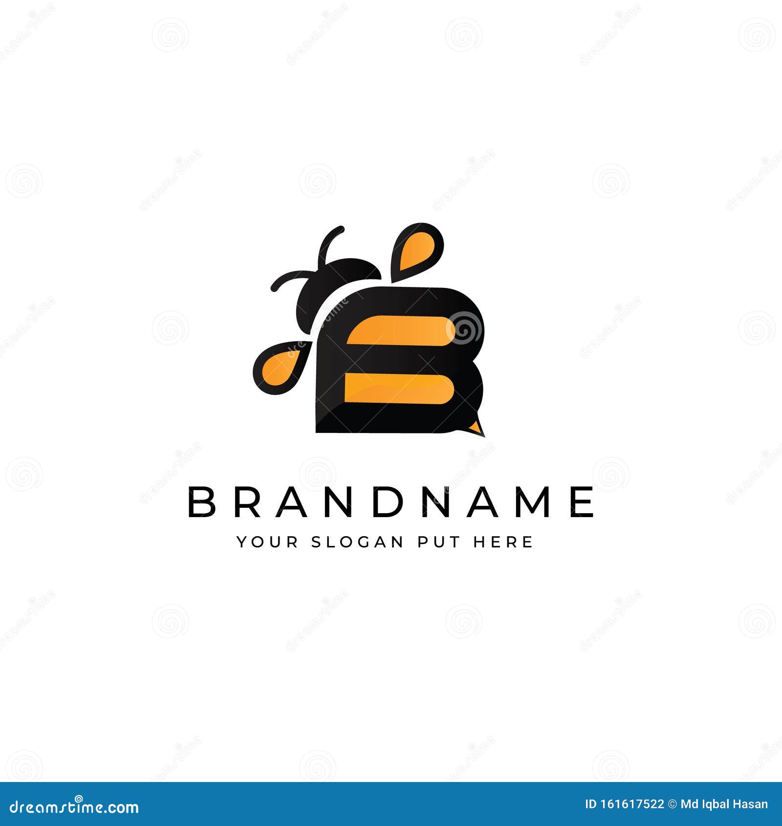 Honeybee Creative Logo Design Inspiration Template Cartoon Vector ...
