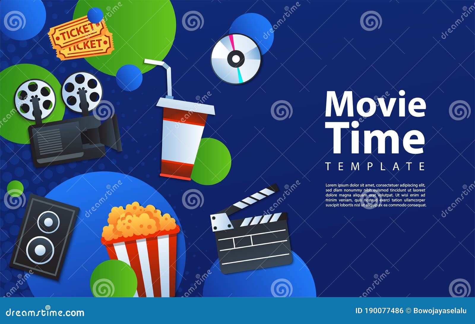 Creative Modern Background Design Based Movie Theme Style Stock Vector ...
