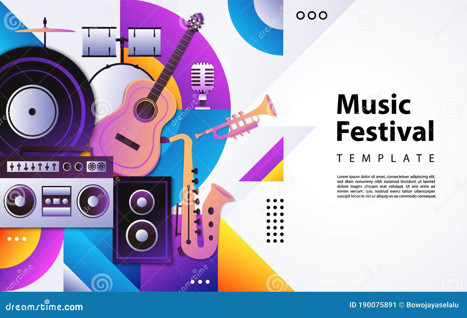 Creative Modern Background Design Based Music Theme Style Stock Vector ...