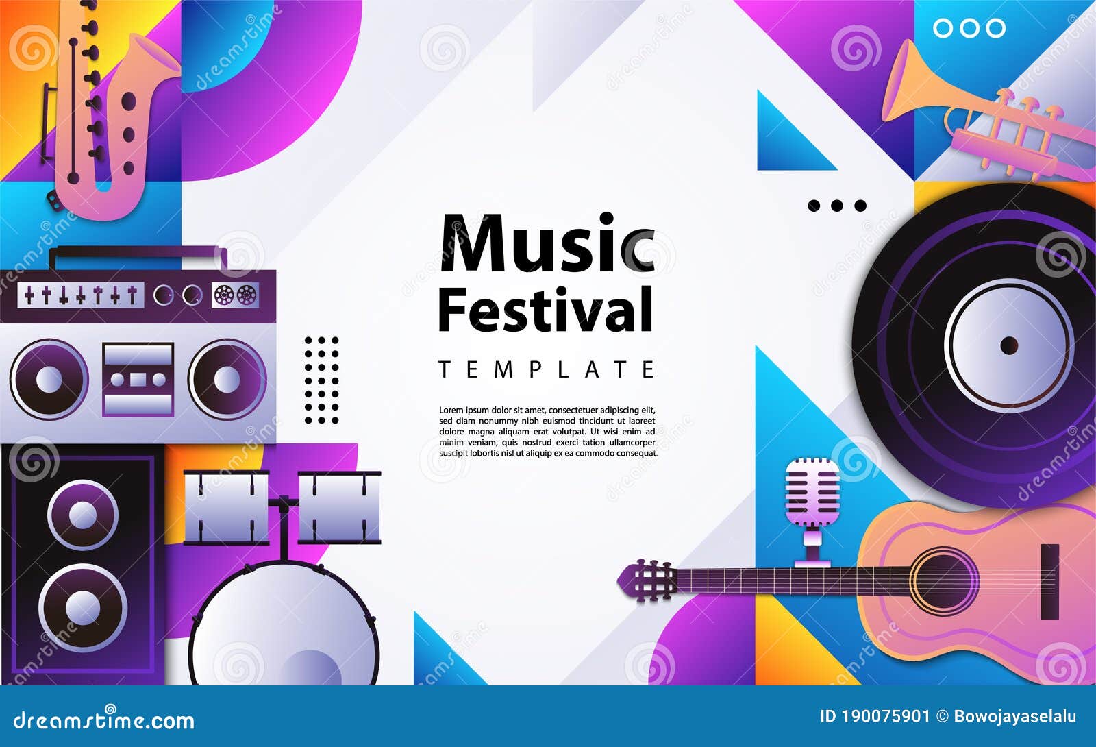 Creative Modern Background Design Based Music Theme Style Stock Vector ...