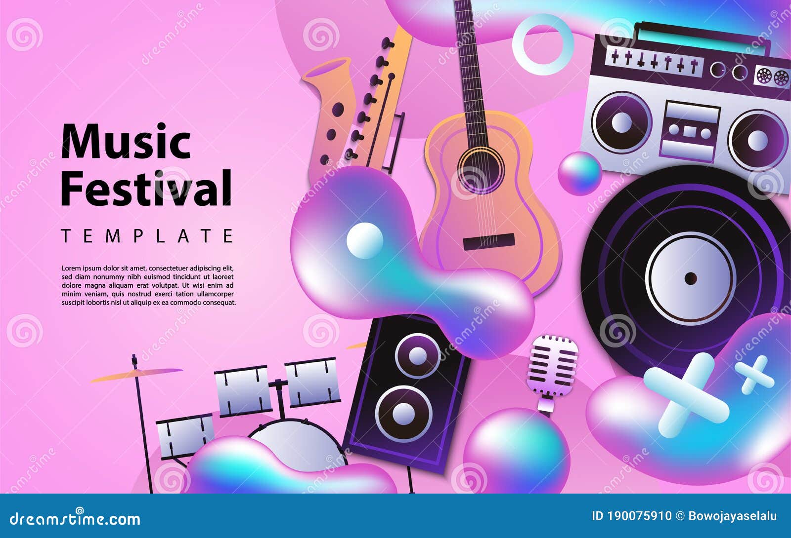 Creative Modern Background Design Based Music Theme Style Stock Vector ...