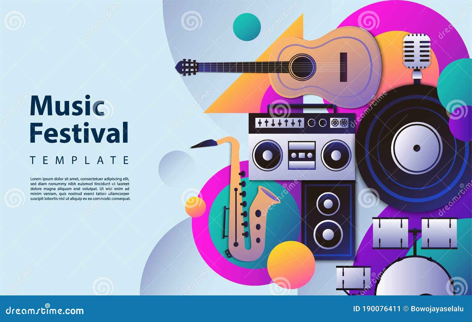Creative Modern Background Design Based Music Theme Style Stock Vector ...