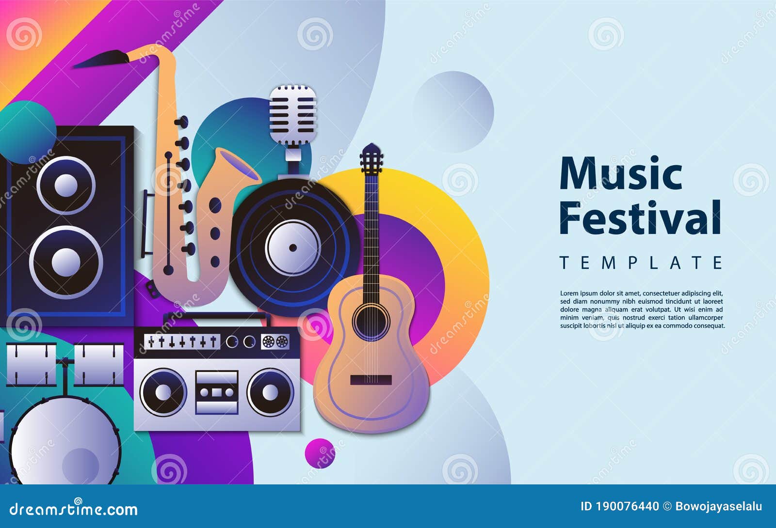 Creative Modern Background Design Based Music Theme Style Stock Vector ...