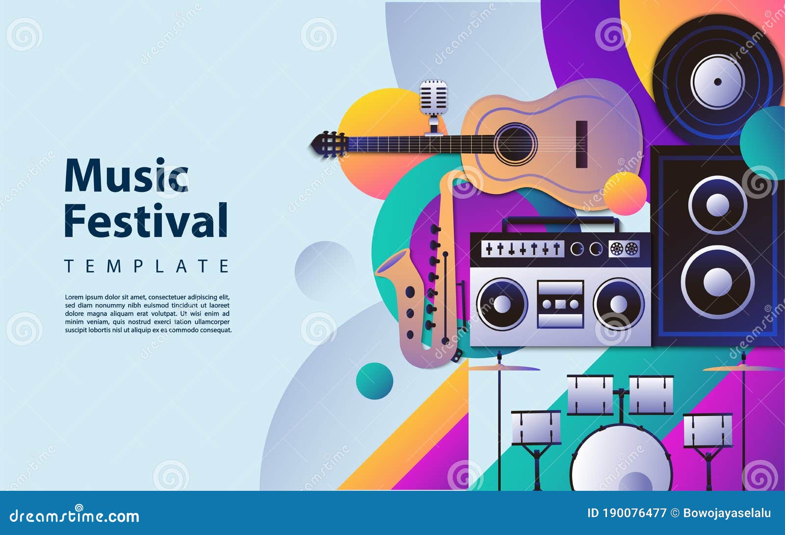 Creative Modern Background Design Based Music Theme Style Stock Vector ...