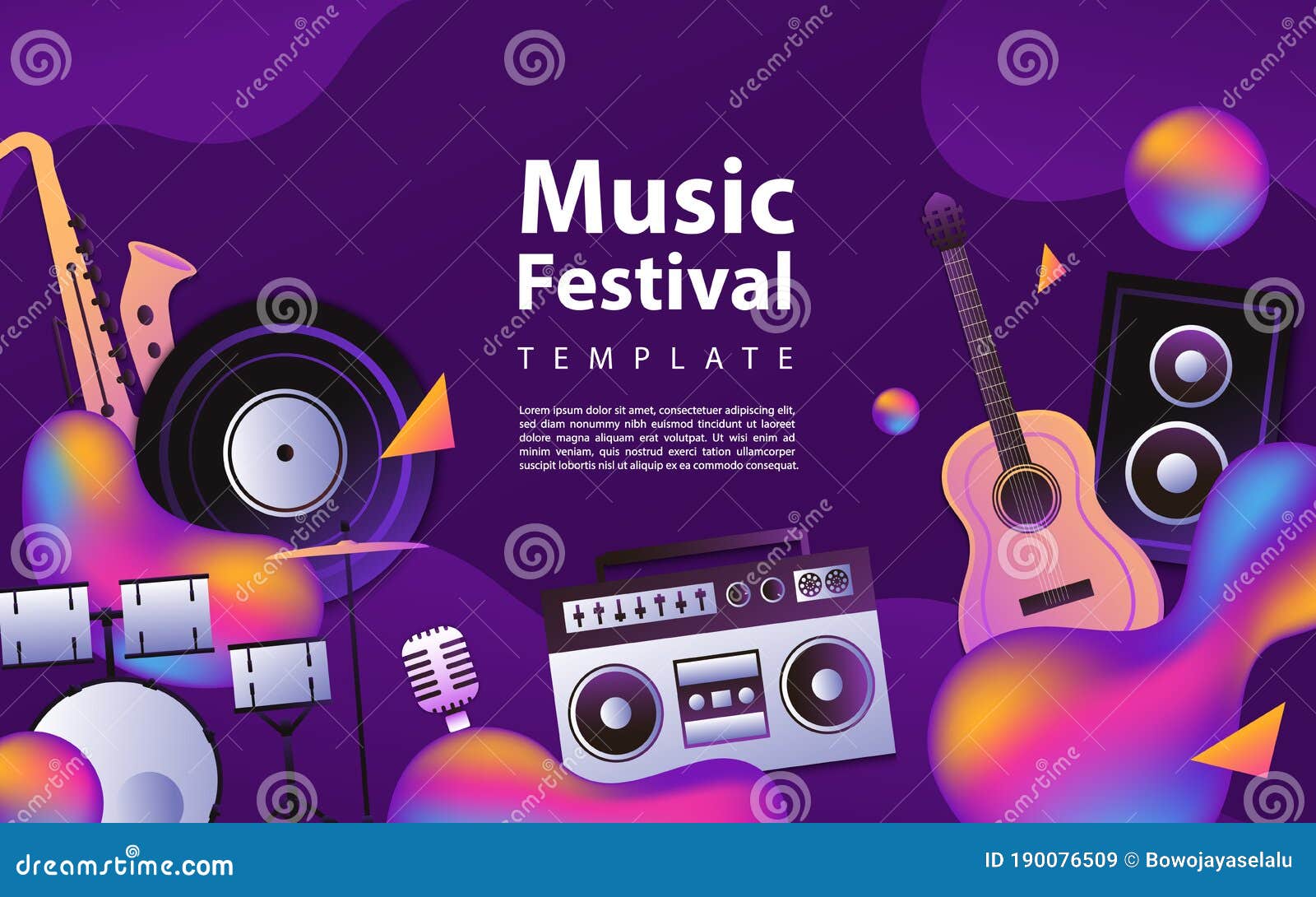 Creative Modern Background Design Based Music Theme Style Stock Vector ...