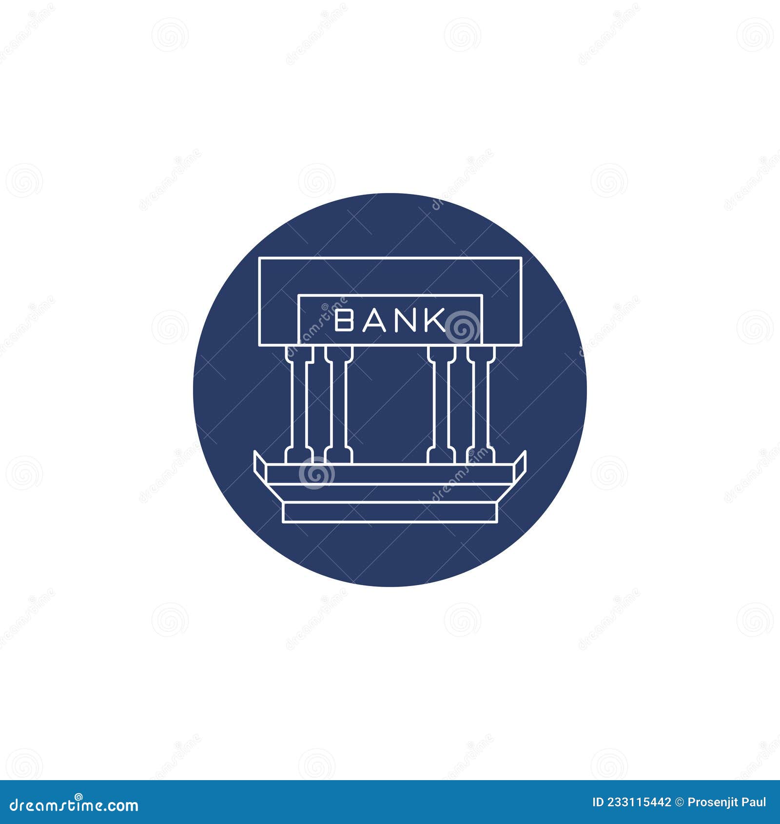 Creative Modern Bank Icon in Circle Vector Stock Vector - Illustration ...