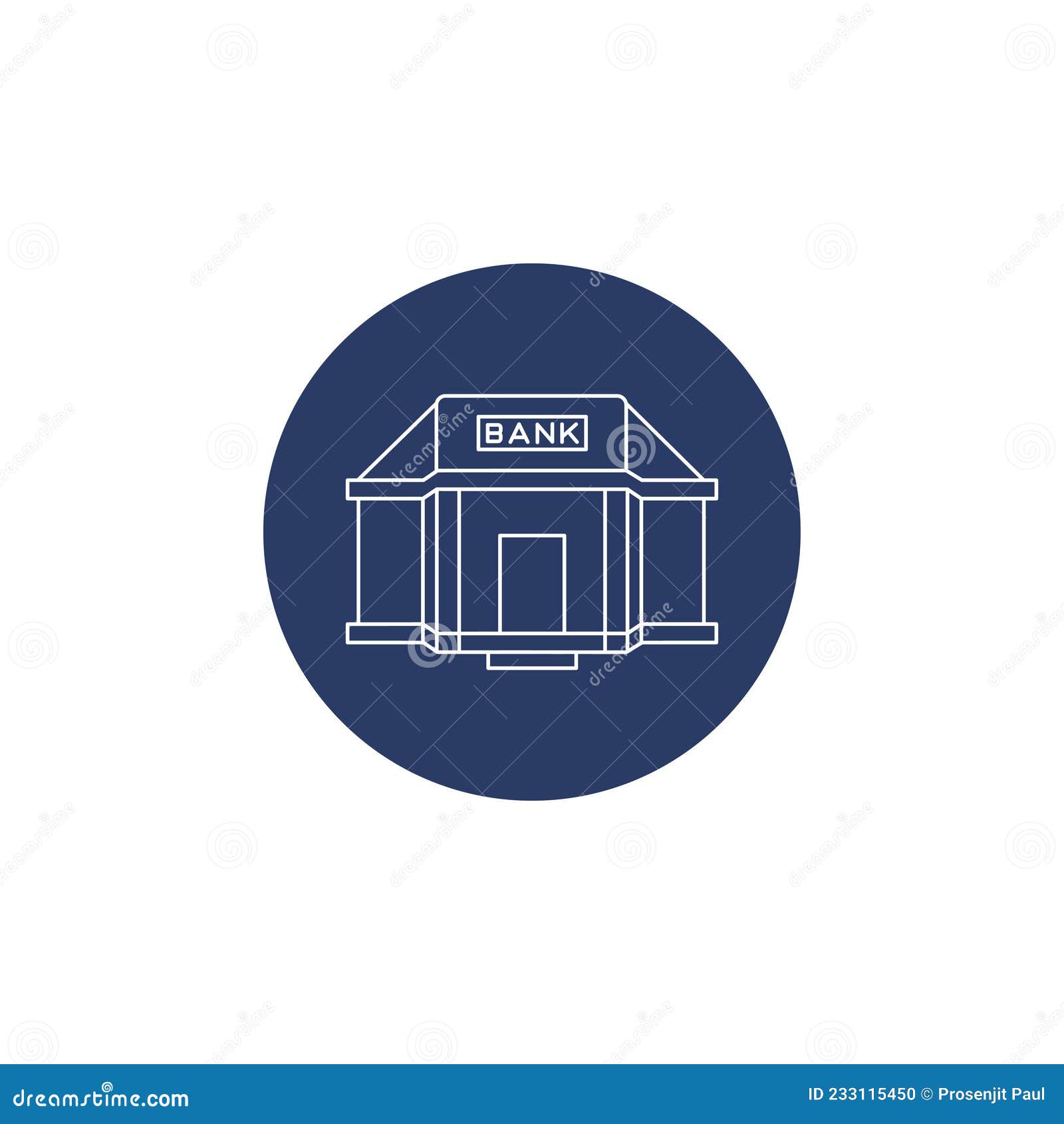 Creative Modern Bank Icon in Circle Vector Stock Vector - Illustration ...