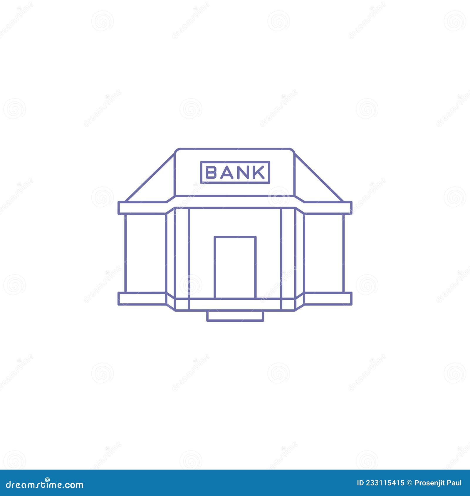 Creative Modern Bank Outline Icon Vector Stock Vector - Illustration of ...