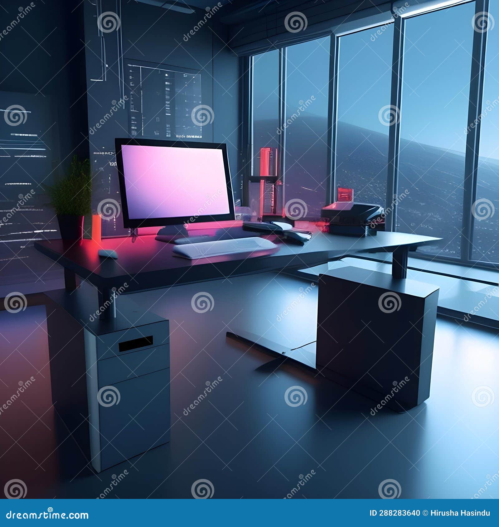Creative Modern Computer Room Stock Photo - Image of lighting, creative ...
