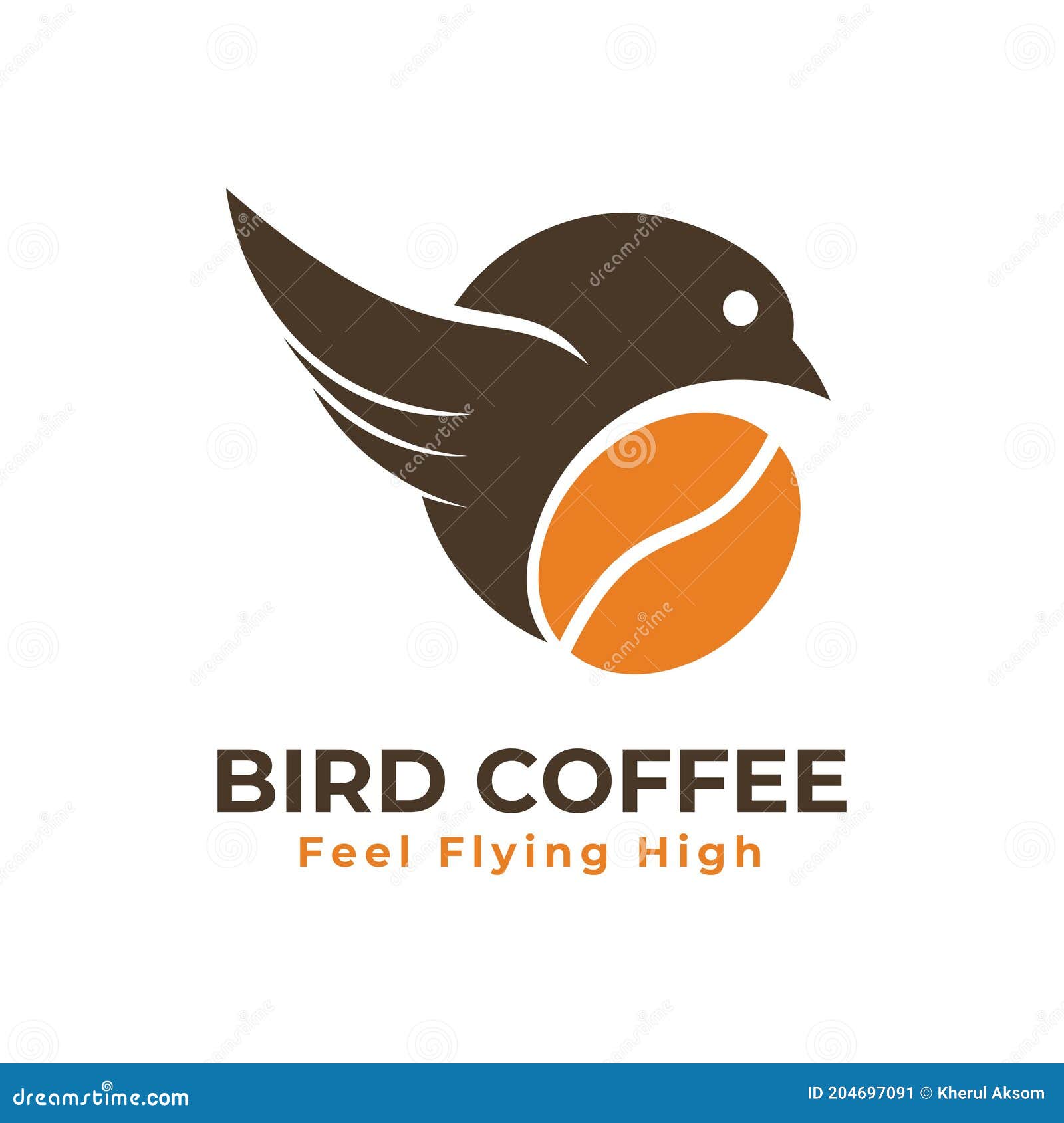Creative Modern Bird Coffee Logo. Vector Simple Luxury Initial Design ...