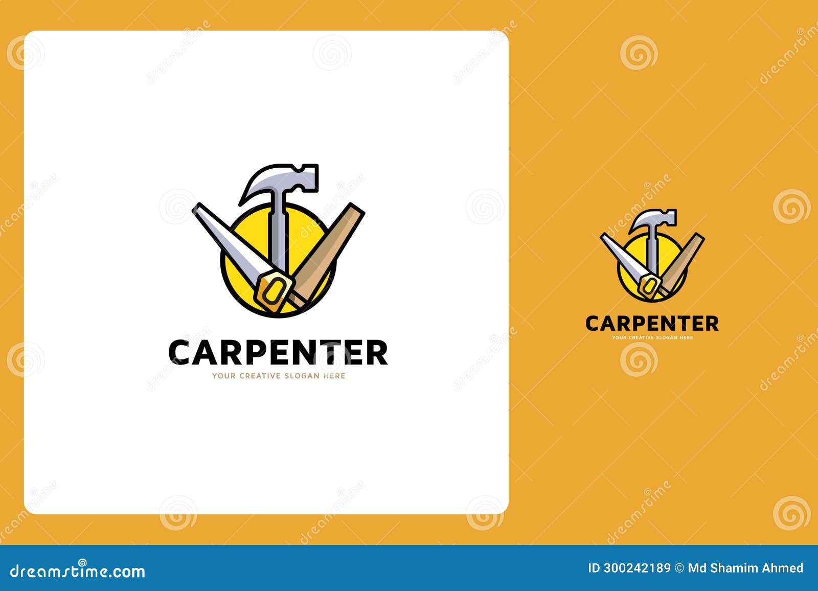 Carpenter Logo Design Template Stock Vector - Illustration of modern ...