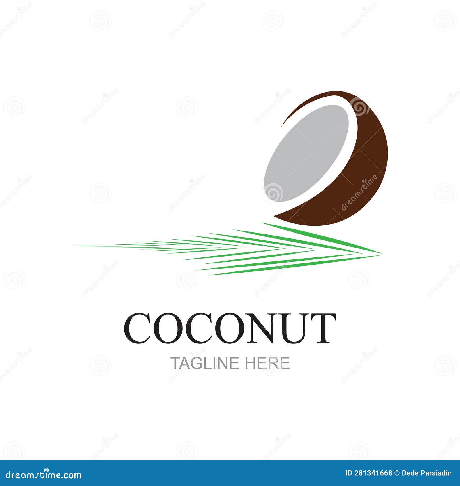 Creative Modern Coconut with Leaves Sign Logo Design Template Stock ...