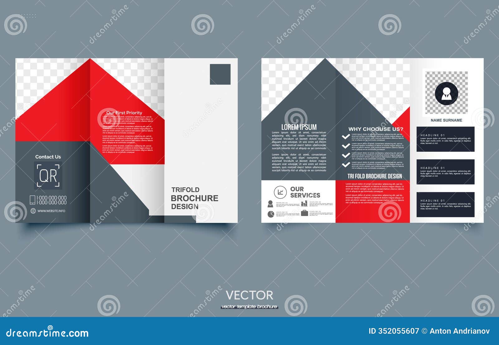 Creative Modern Corporate Tri-Fold Brochure Template Design Stock ...