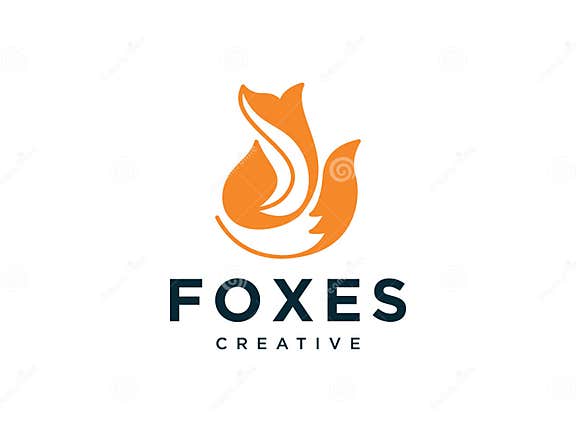Creative Modern Fox Tail Logo Design Template Stock Vector - Illustration of cartoon, modern ...