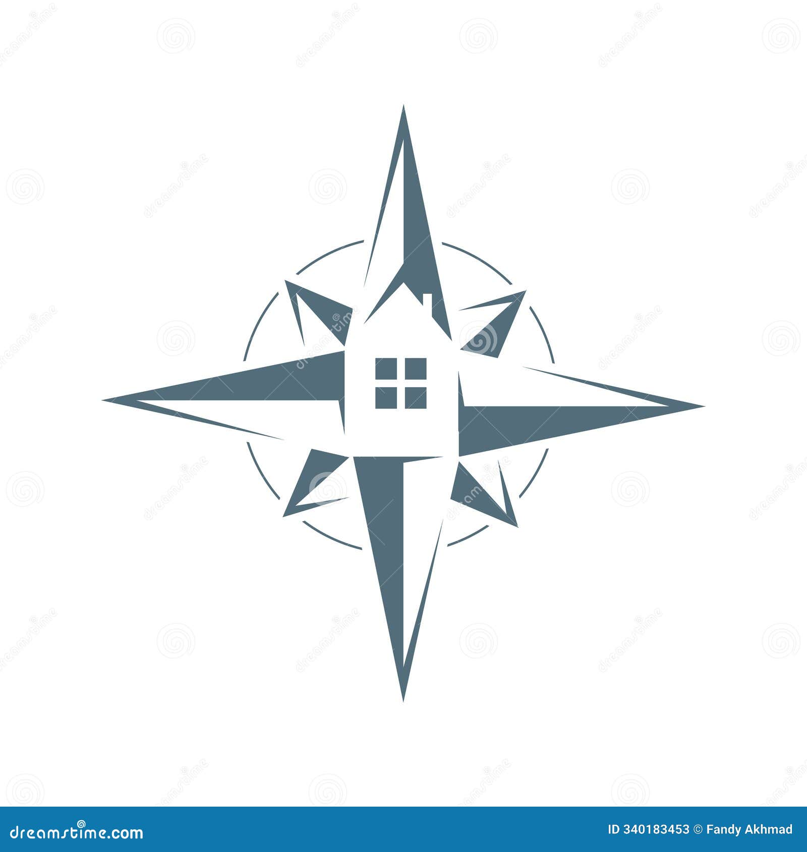 Creative Modern Home House and Star Compass Logo Vector Concept Design ...