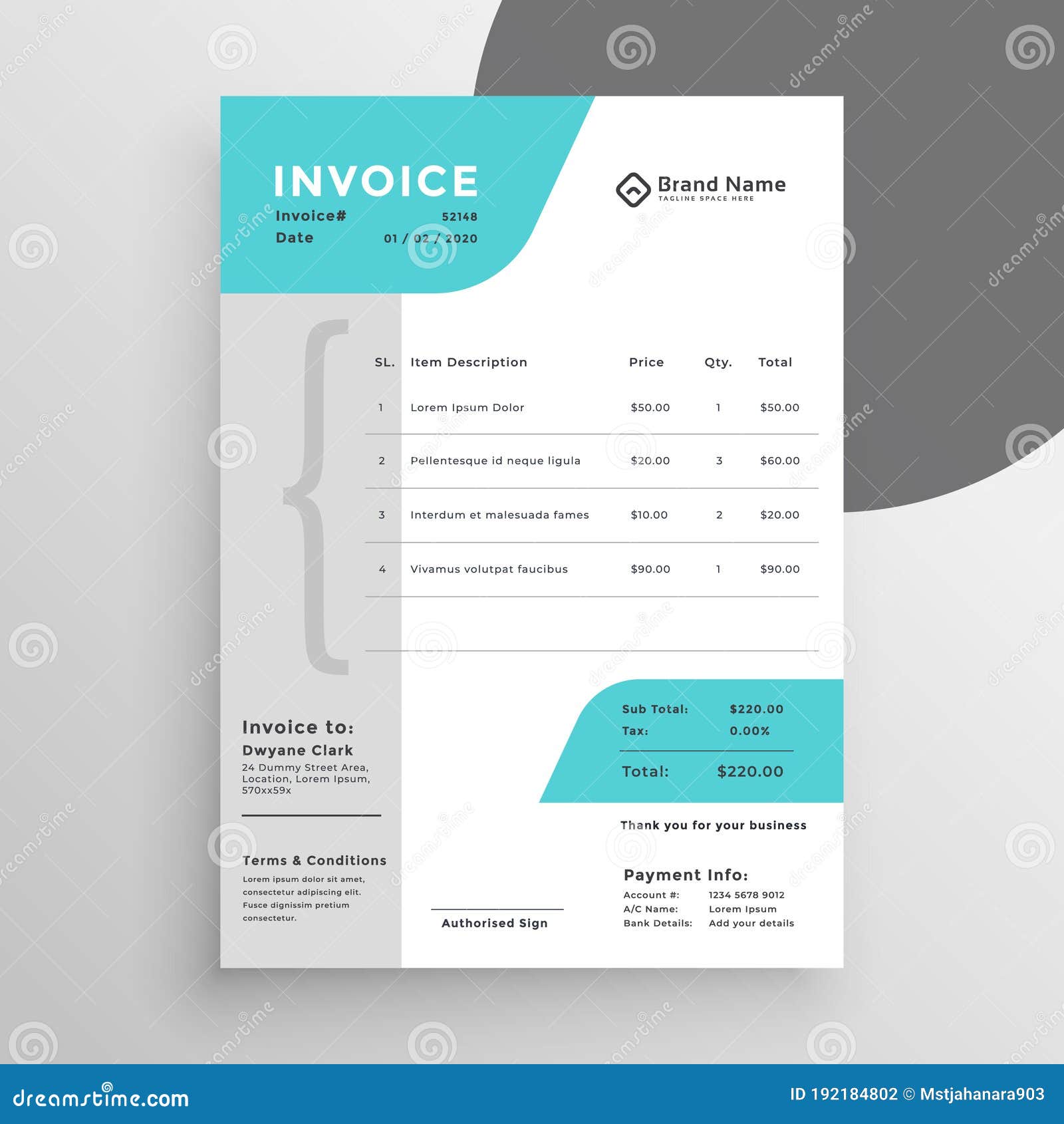 Invoice Creative Modern Invoice Template Design Vector Illustration ... Invoice Creative Modern Invoice Template Design Vector Illustration ...