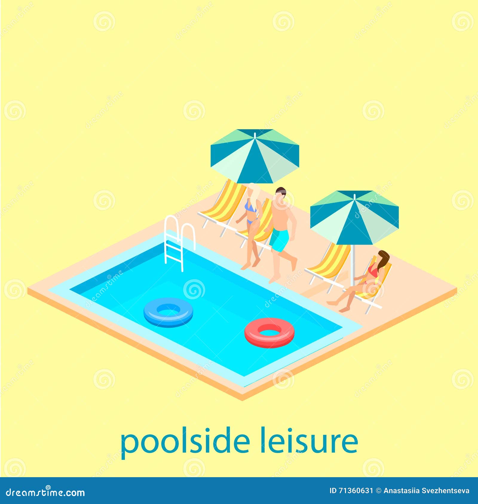 Creative Modern Isometric Design of Swimming Pool Stock Illustration ...
