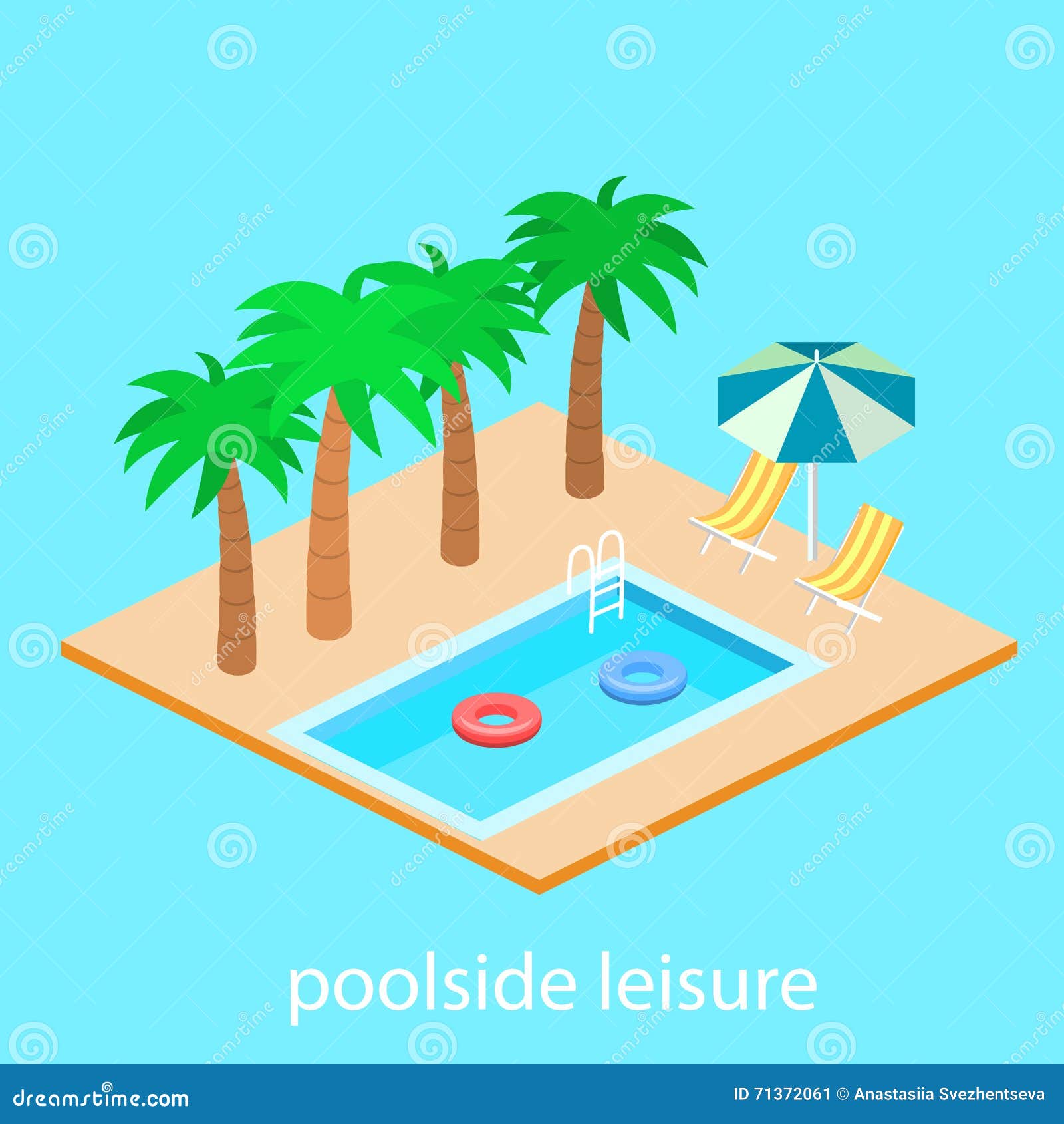 Creative Modern Isometric Design of Swimming Pool Stock Illustration ...