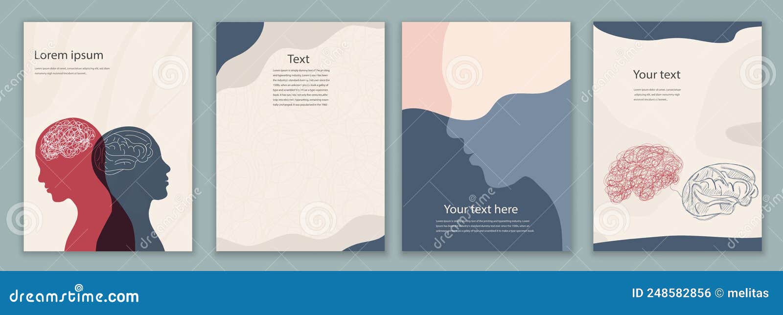 Template Set. Leaflet Brochure. Metaphor Bipolar Disorder Mind Mental ...