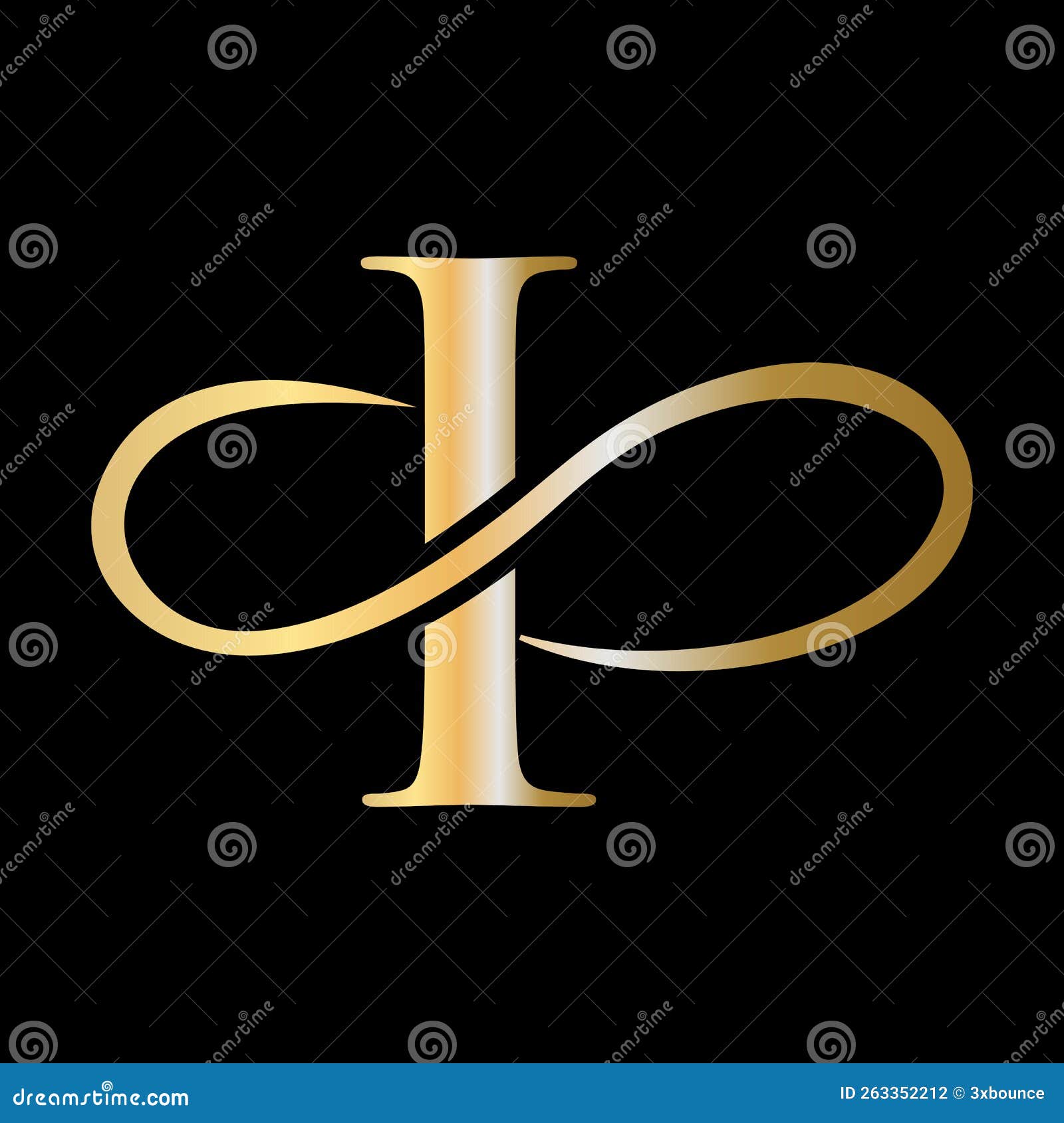 Creative Modern Luxury I Logo Vector Vector Template. Initial Monogram ...