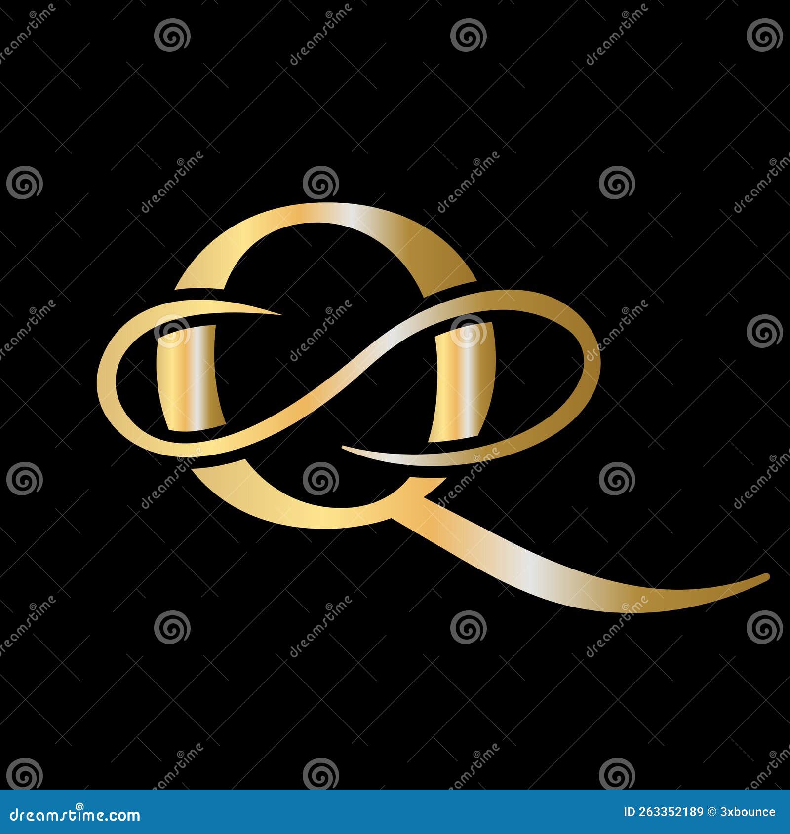 Creative Modern Luxury Q Logo Vector Vector Template. Initial Monogram ...