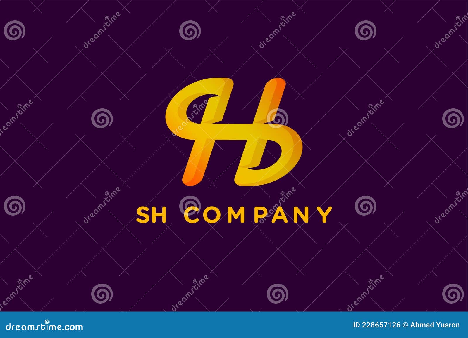 Creative Modern Monogram Letter S H Logo Design Element . Usable ...