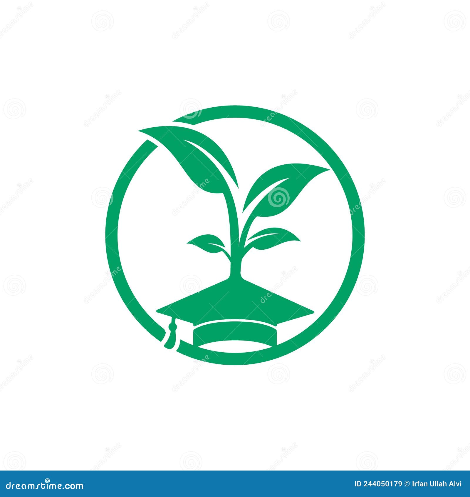 Creative Modern Nature Education Logo Design. Graduation Cap and Tree ...