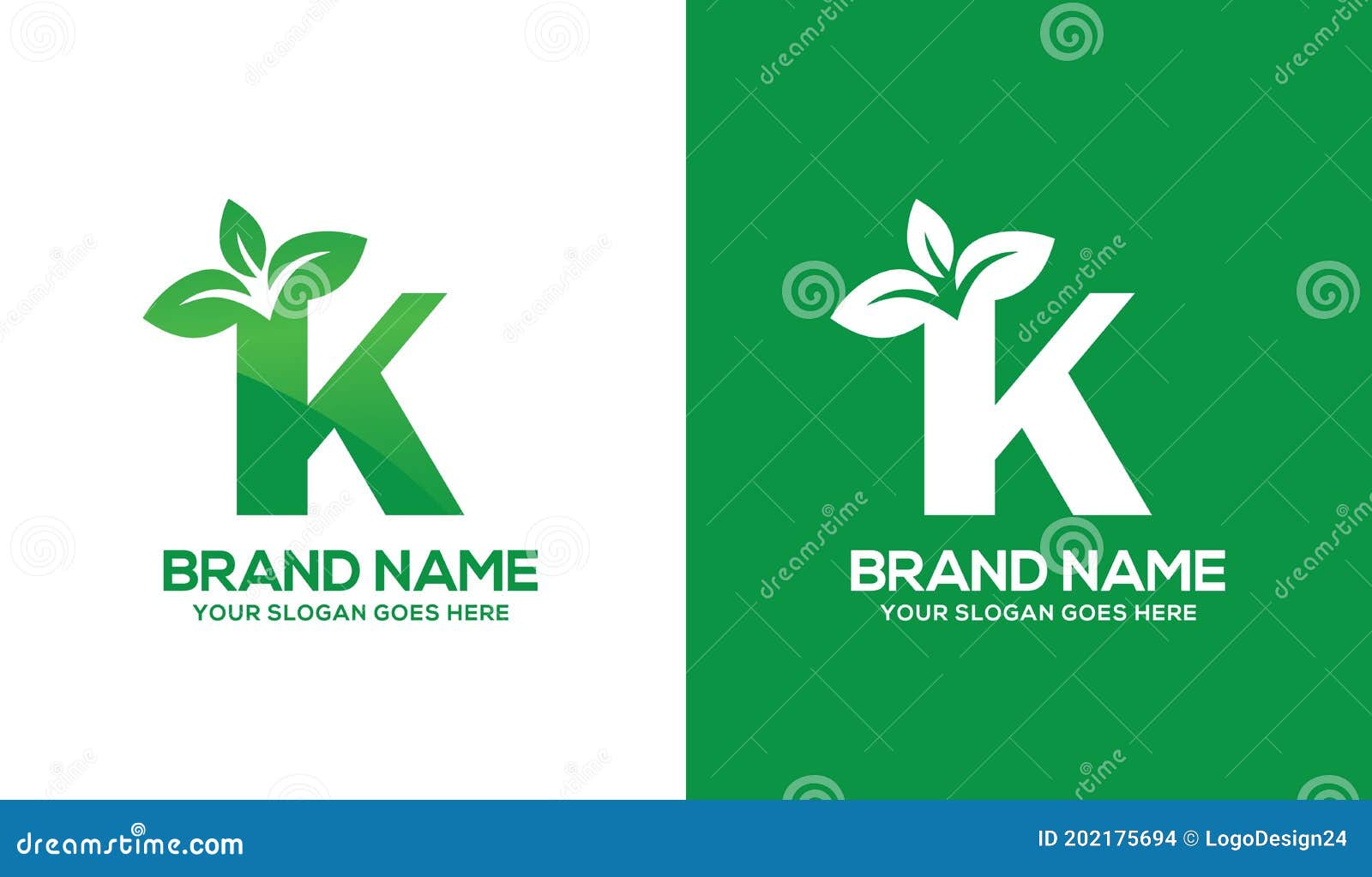 Creative K Alphabet Nature Logo Design Concept Stock Vector ...