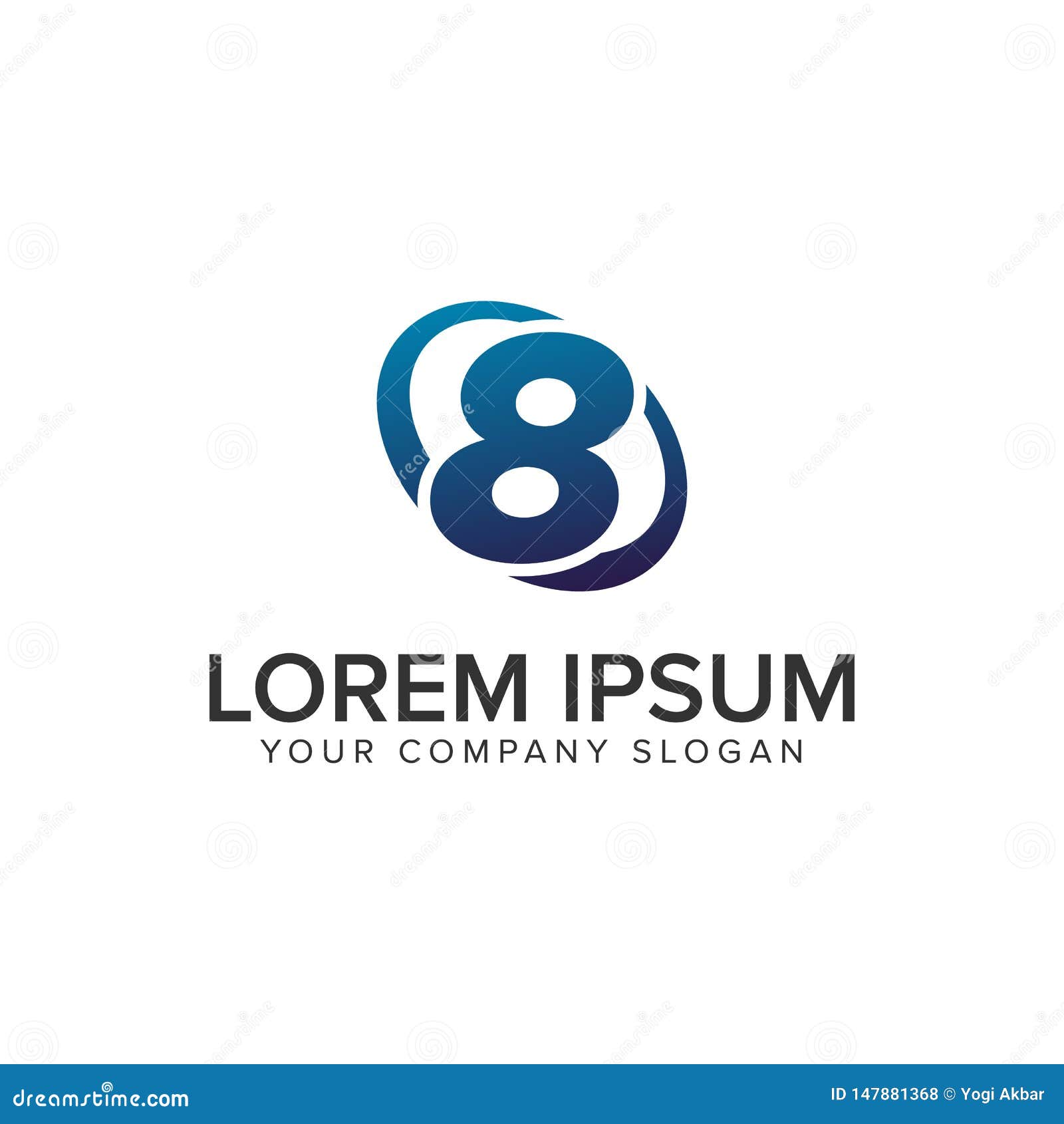 Creative Modern Number 8 Logo Design Concept Template . Fully Editable ...