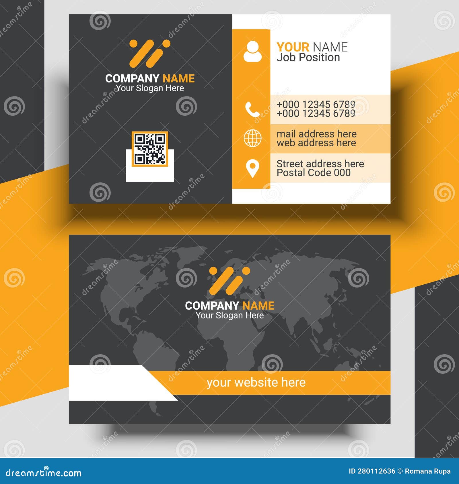 A Creative Modern Professional Business Card Design Template Stock ...