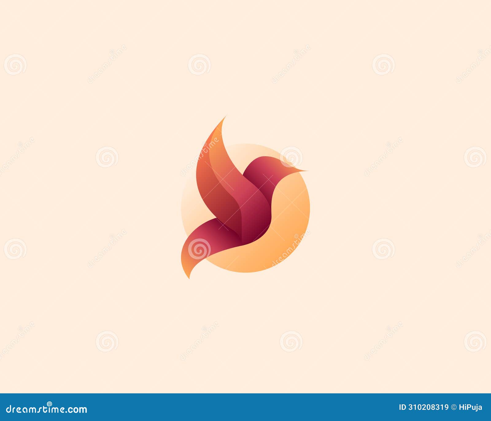 Creative Modern Red Flying Bird Logo Gradient Stock Vector ...