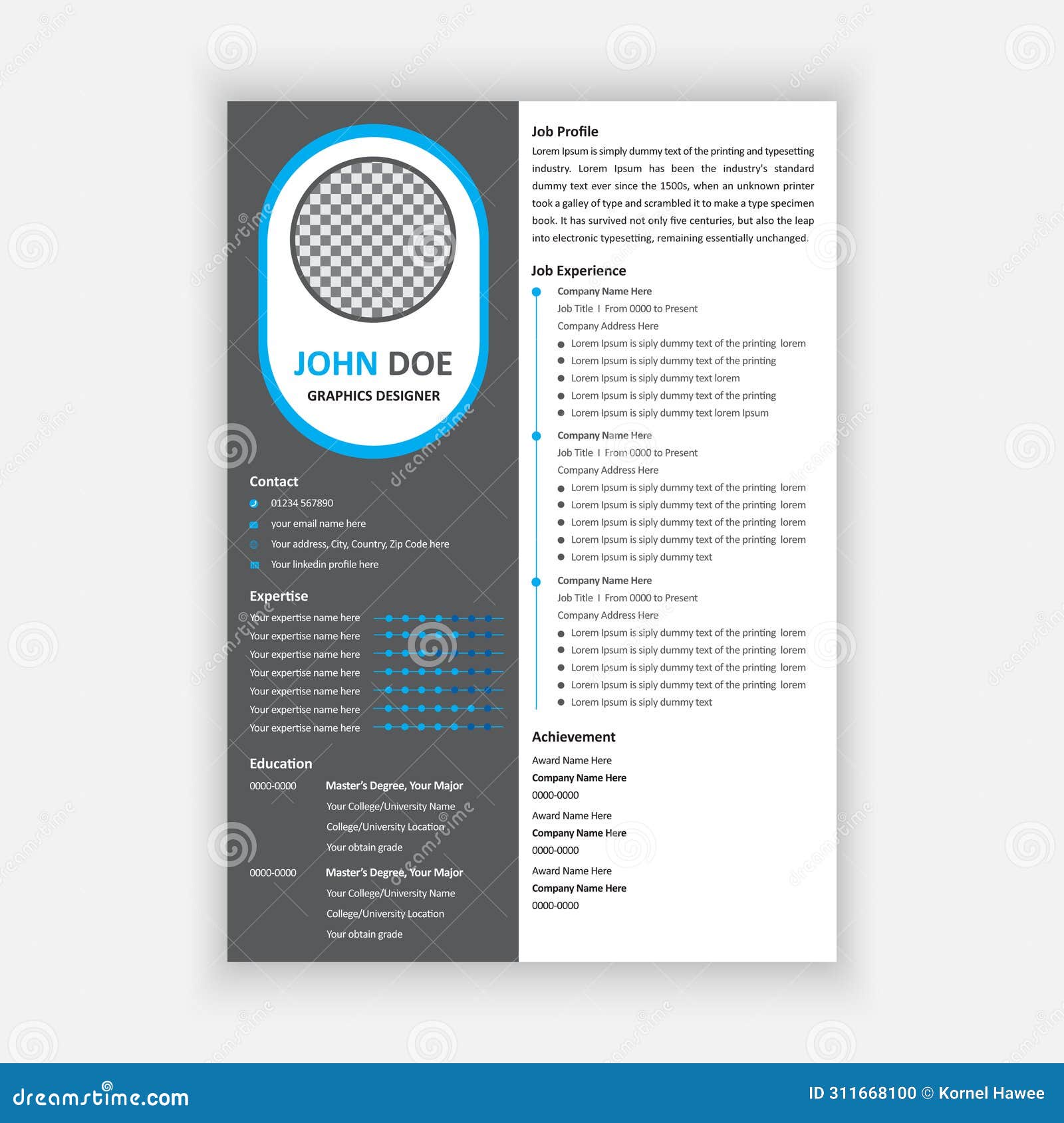 Creative Modern Resume Template Design Stock Vector - Illustration of ...