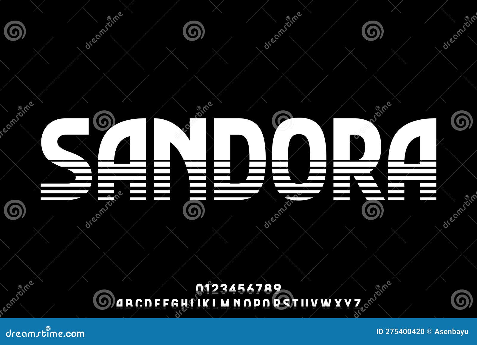 Creative Modern Retro Display Font Vector with Stripe Style Stock ...
