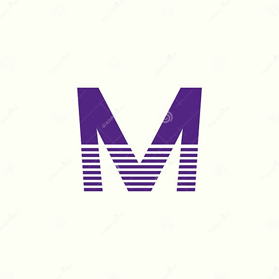 Creative Modern Style M Line Letter Logo Stock Illustration ...