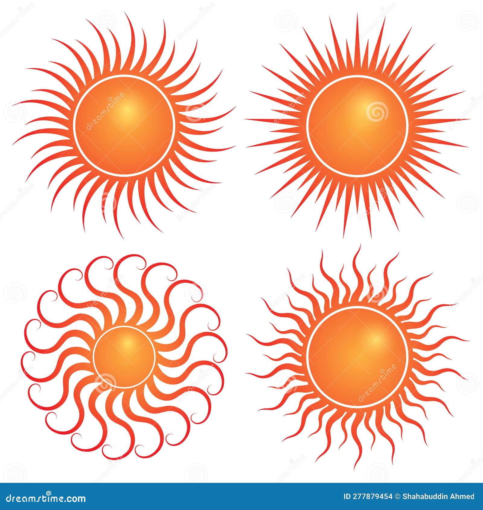 Creative Modern Stylish Sun Logo Set. Stock Vector - Illustration of ...