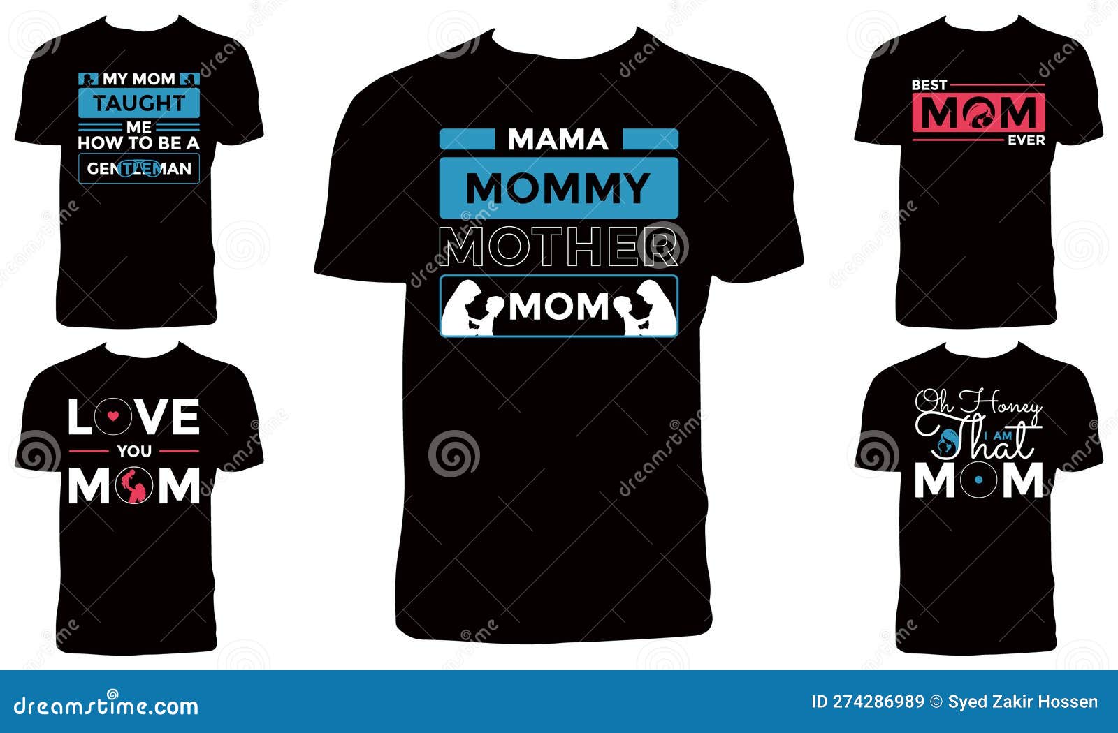 Creative Mom T Shirt Design Bundle Stock Vector - Illustration of ...